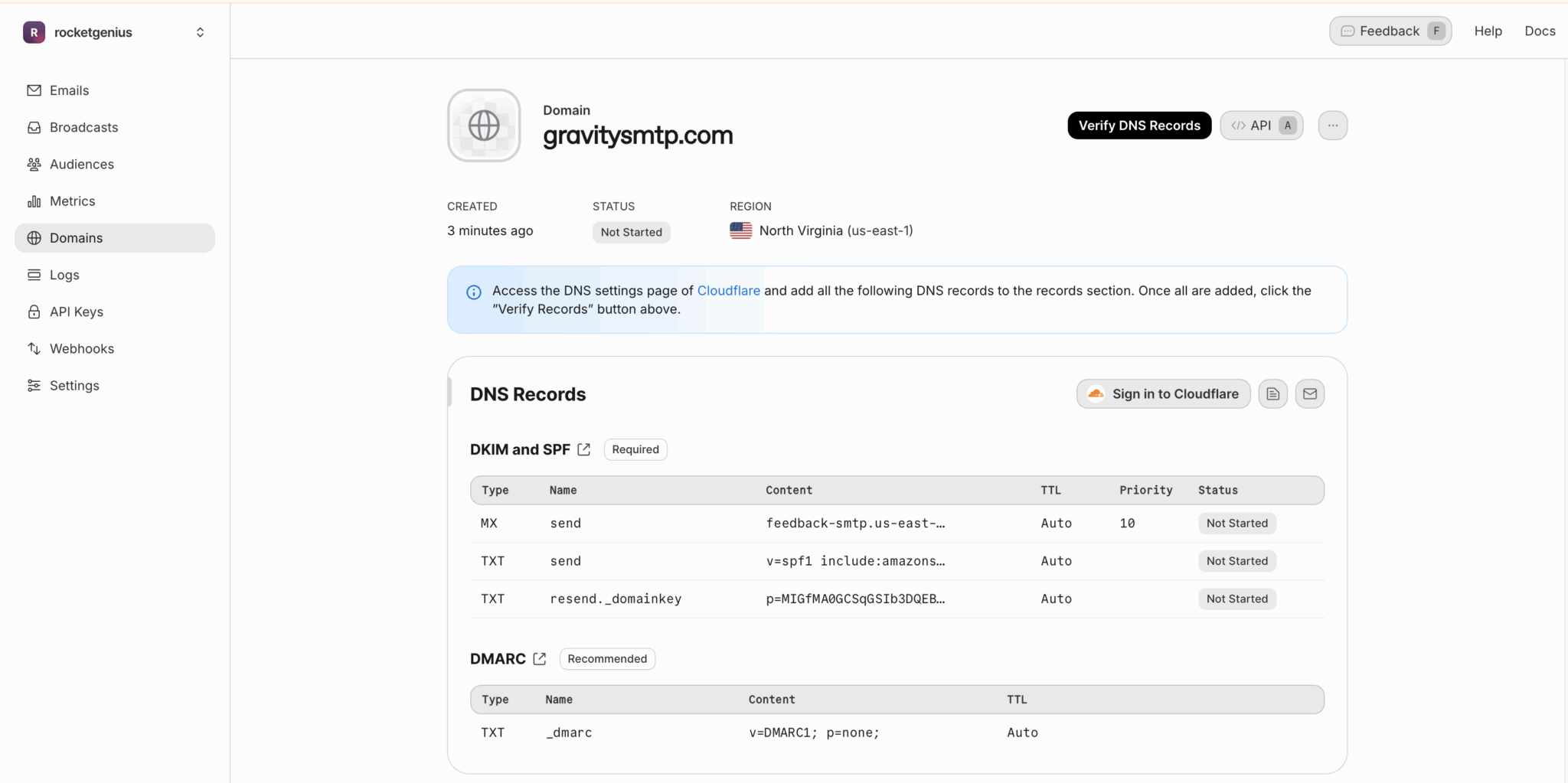 Adding and Authenticating a Domain in Resend - Gravity SMTP Documentation